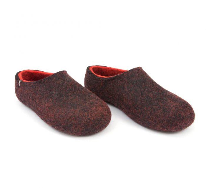 Black red slippers - DUAL BLACK collection by Wooppers