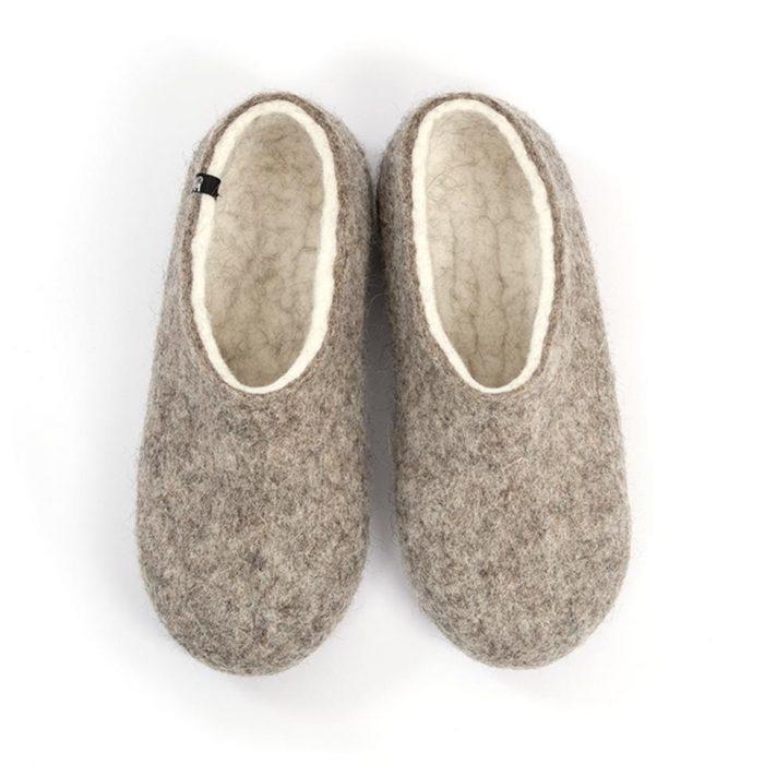 Mens felt clogs DUAL NATURAL white by Wooppers