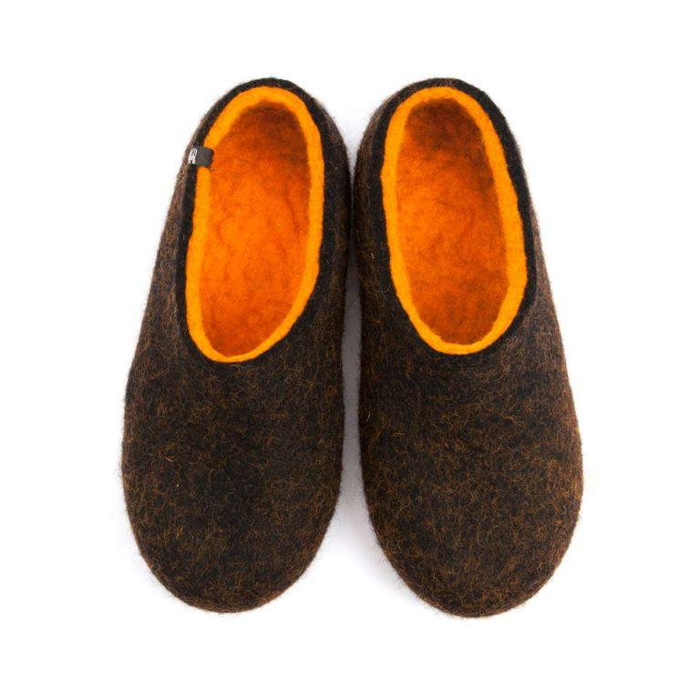 Clogs for home in orange DUAL BLUE by Wooppers