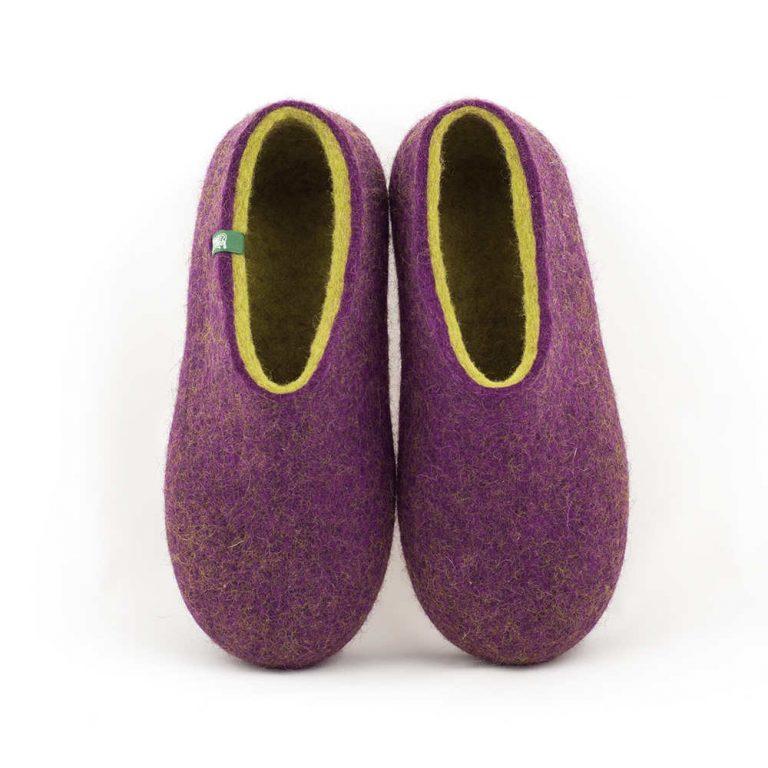 Ethical slippers in gray-lime | DUAL NATURAL collection by Wooppers