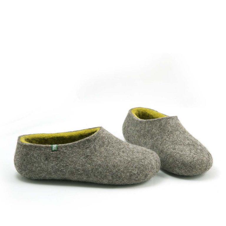 Mens felt clogs DUAL NATURAL white by Wooppers